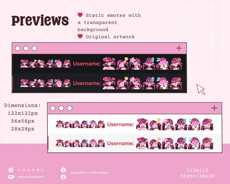 VAMPIRE GIRL EMOTES - Cute & Kawaii Emote Set for Streaming, Messaging ...