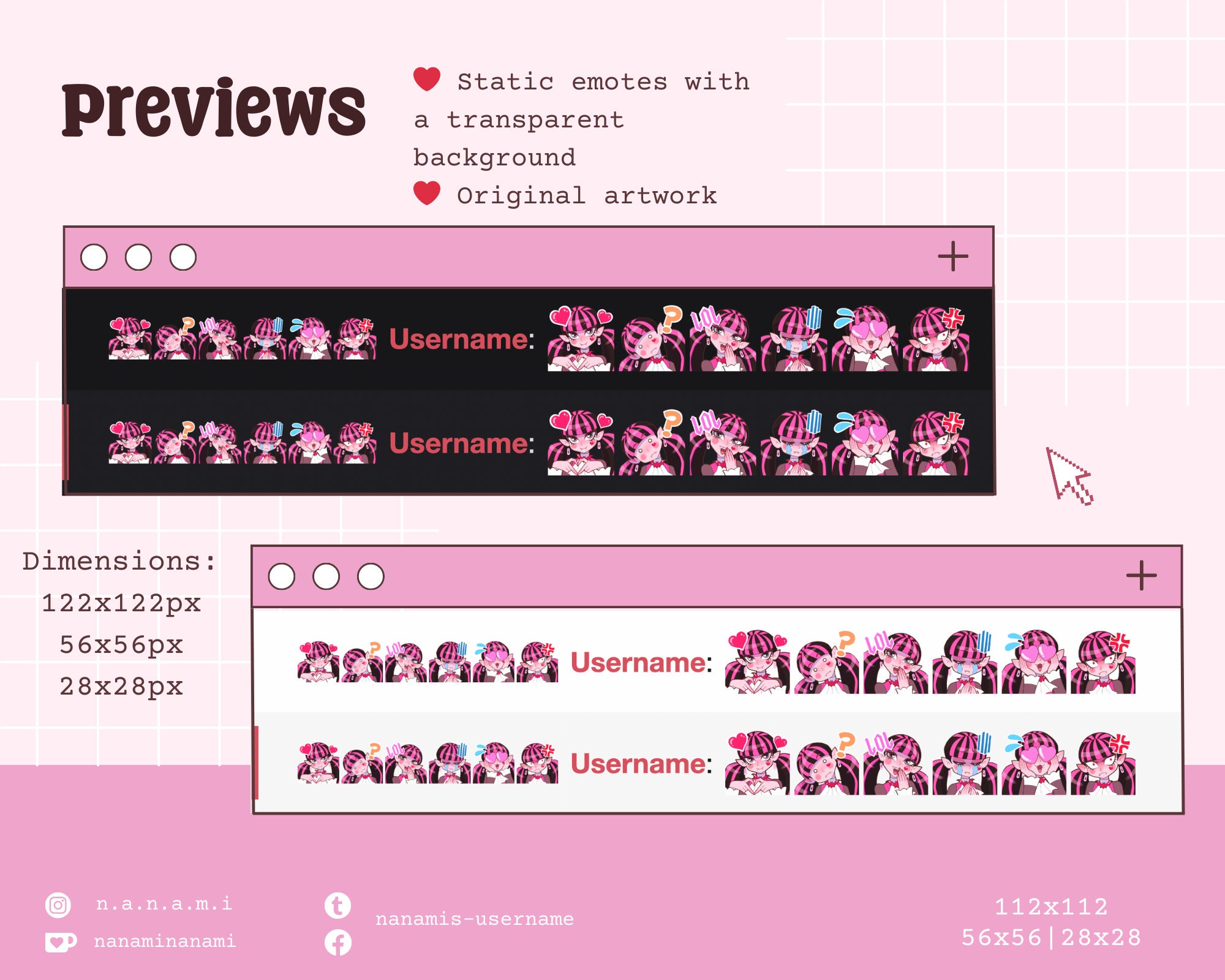 VAMPIRE GIRL EMOTES - Cute & Kawaii Emote Set for Streaming, Messaging ...