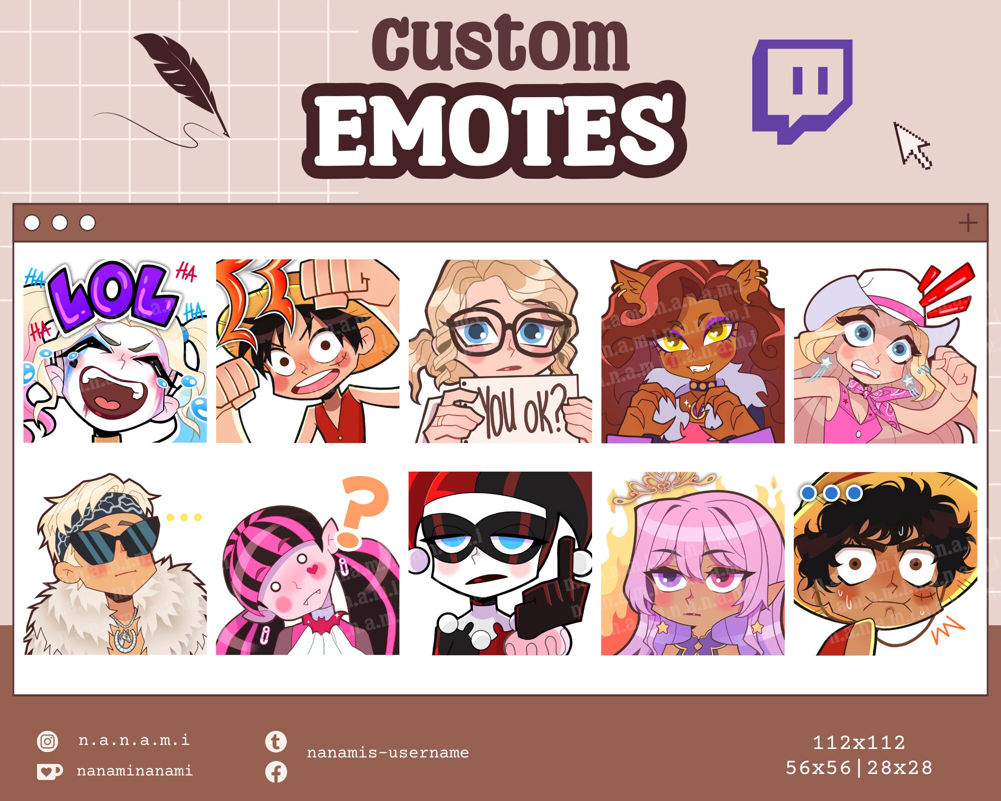 CUSTOM EMOTES - Custom Emote/emote Set for Streaming, Messaging ...