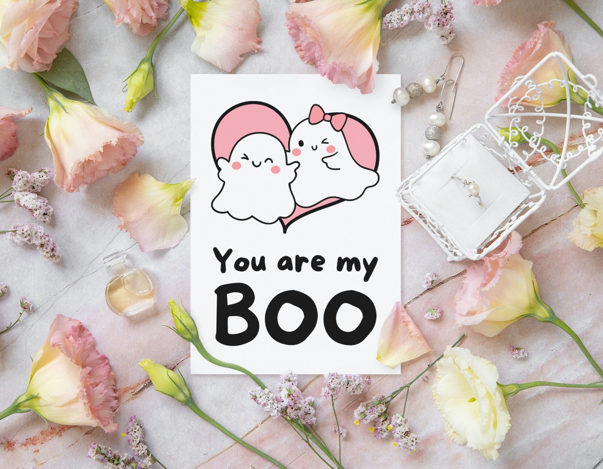 Boo Printable Cards Ecard, Cute Love Card, Romantic Card, Thinking of You Card, Gift for Her Him ...
