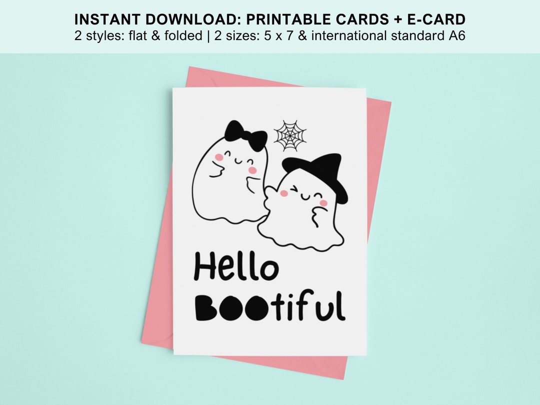 Boo Printable Cards Ecard, Cute Love Card, Romantic Card, Thinking of ...