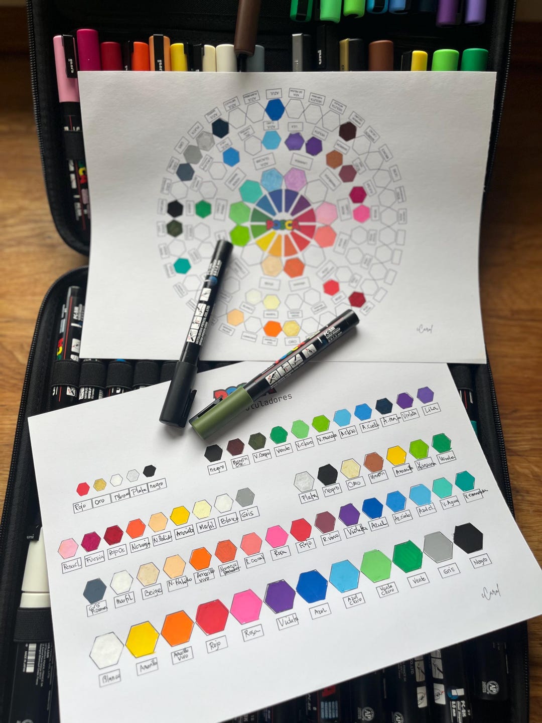 Swatch Shows a Palette of Posca Marker Color Charts for Refilling ...