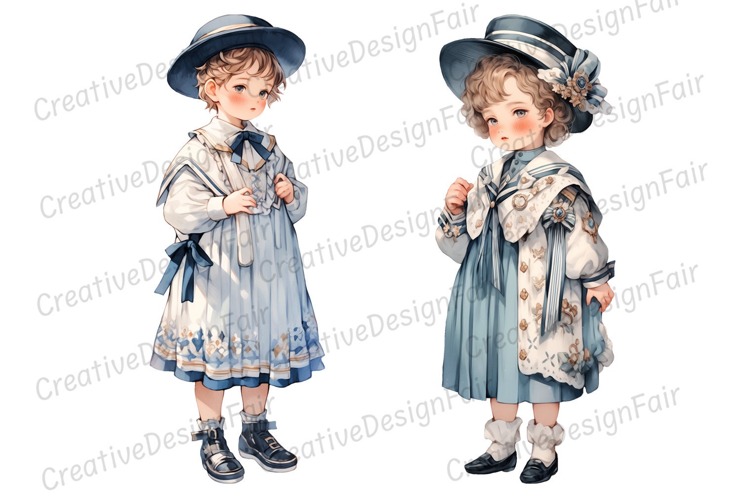Cute Victorian Sailor Girl 10 PNG NO Background Clipart Ephemera Junk ...