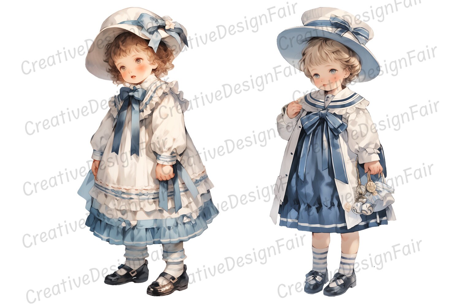 Cute Victorian Sailor Girl 10 PNG NO Background Clipart Ephemera Junk ...