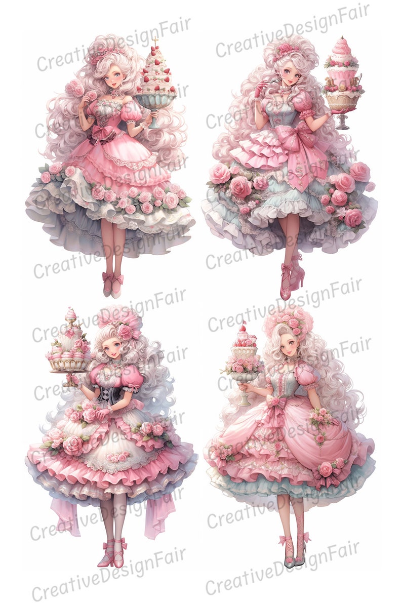 Rococo Princess Victorian Postcard Ephemera Junk Journal Vintage ...