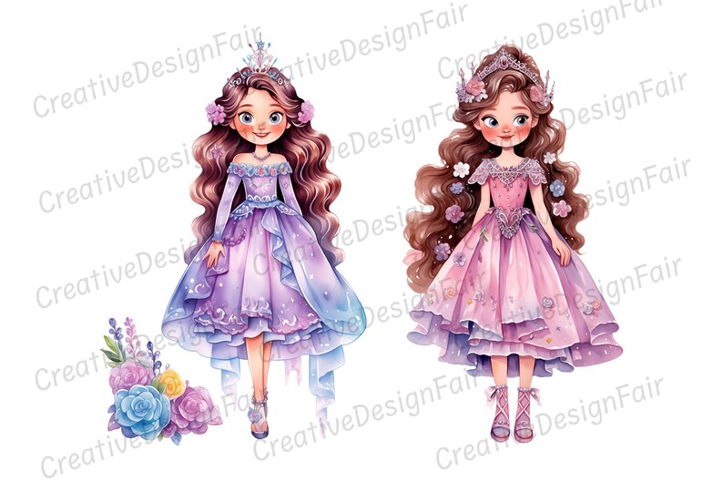 Cute Princess PNG NO Background Clipart Ephemera Junk Journal ...
