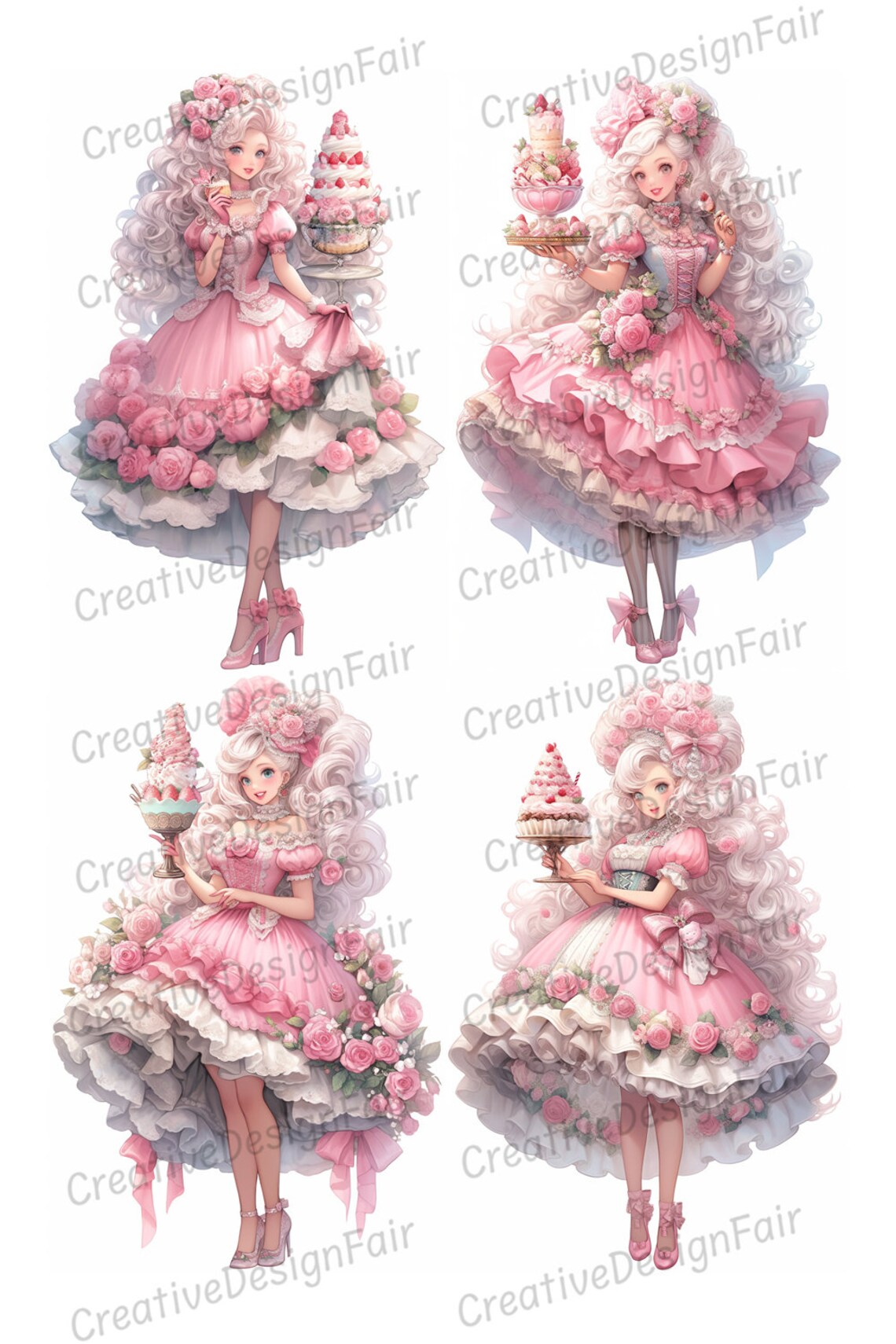 Rococo Princess Victorian Postcard Ephemera Junk Journal Vintage ...