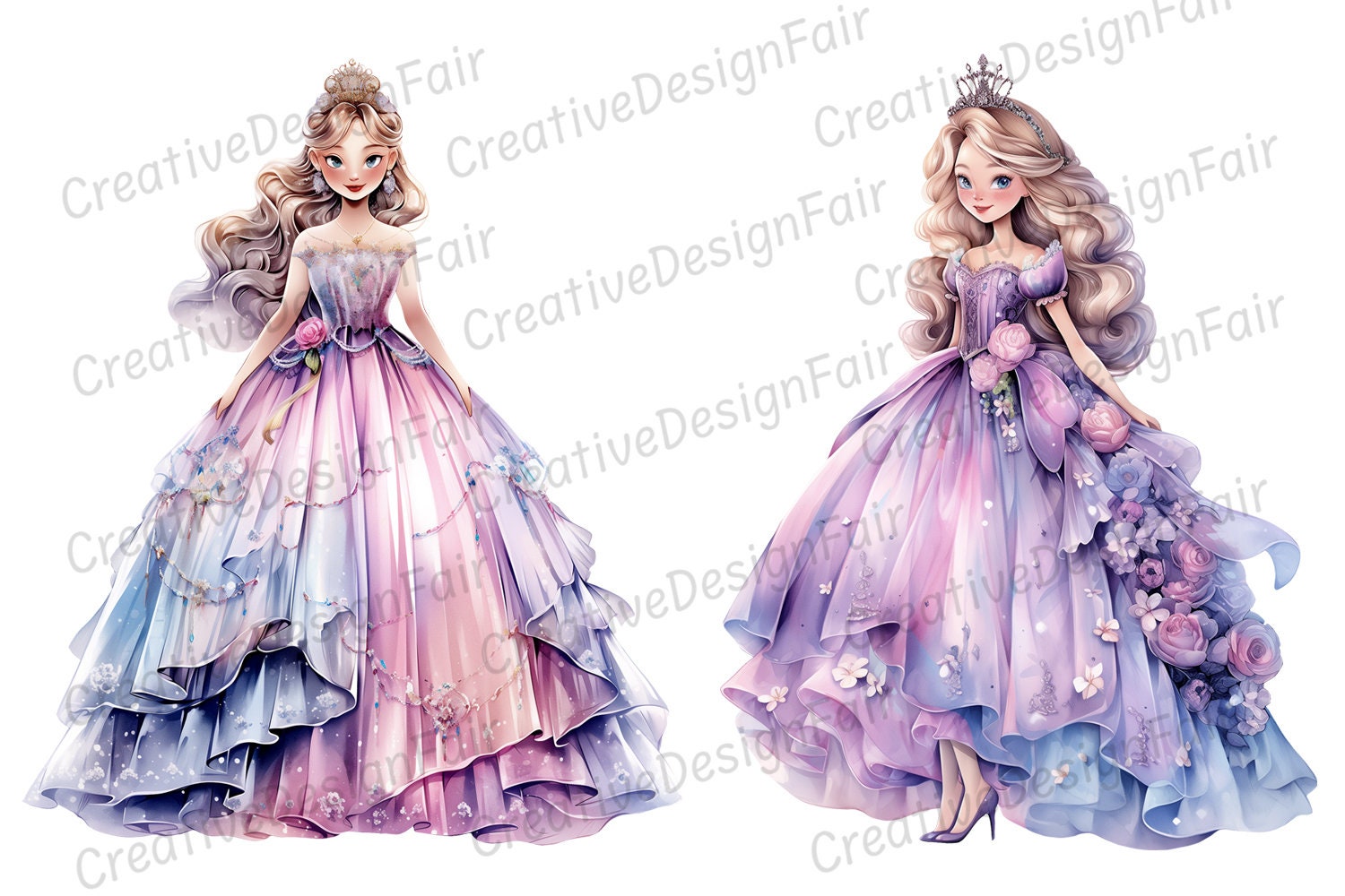 Cute Princess PNG NO Background Clipart Ephemera Junk Journal ...