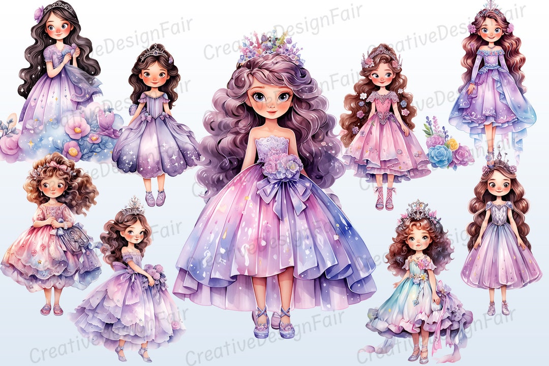 Cute Princess PNG NO Background Clipart Ephemera Junk Journal ...
