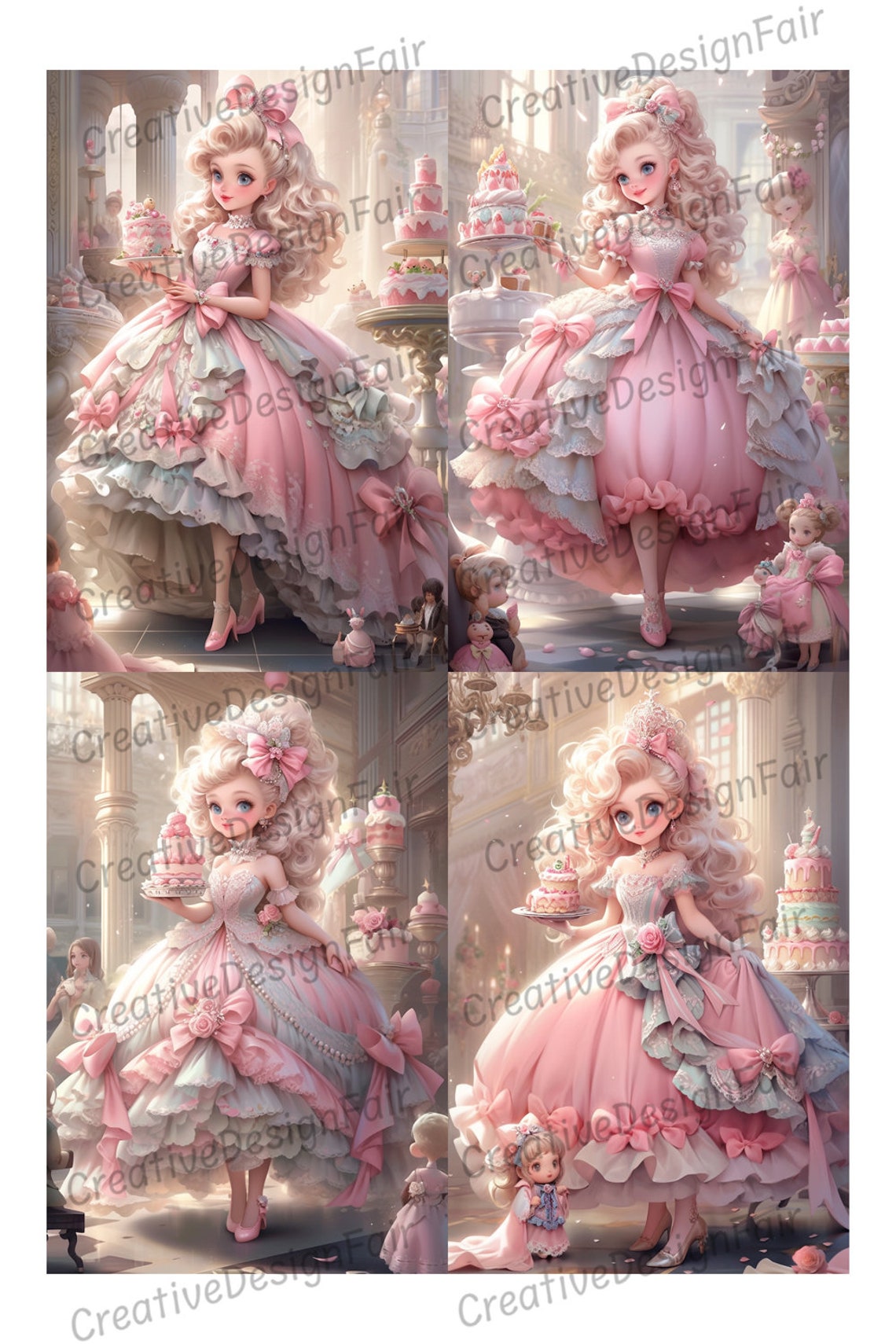 Rococo Princess Victorian Postcard Ephemera Junk Journal Vintage ...