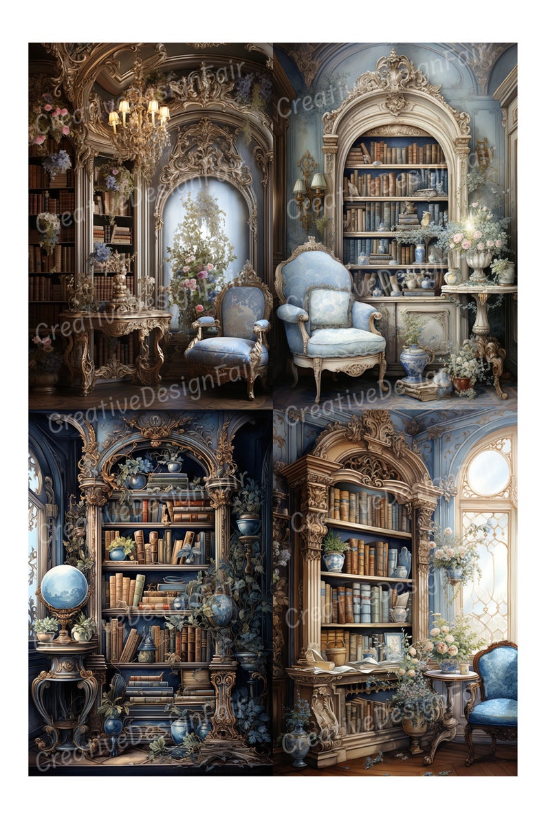 Victorian Book Nook Country Life Postcard Ephemera Junk Journal ...