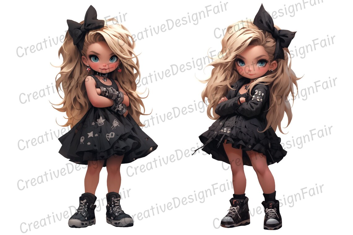 Little Grumpy Girl and Cat 10 PNG NO Background Clipart Ephemera Junk ...