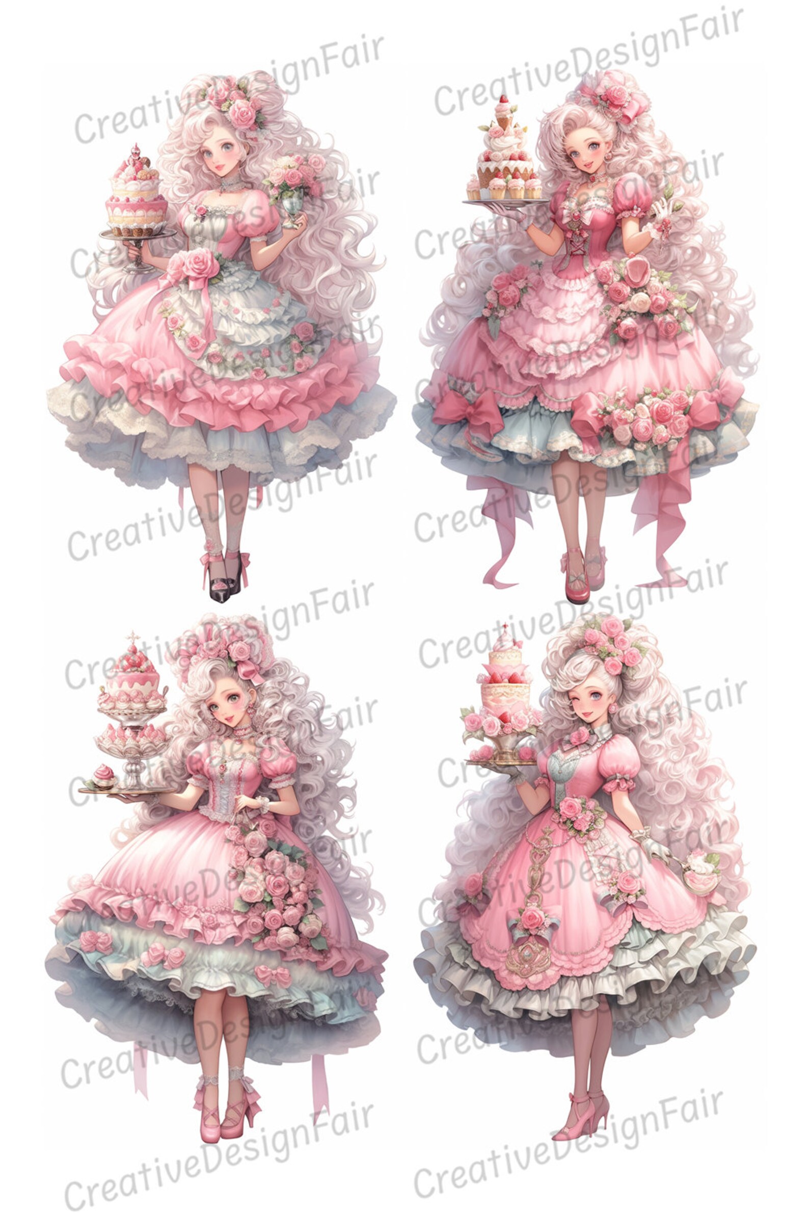 Rococo Princess Victorian Postcard Ephemera Junk Journal Vintage ...