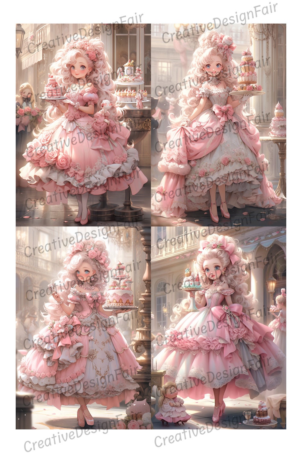 Rococo Princess Victorian Postcard Ephemera Junk Journal Vintage ...