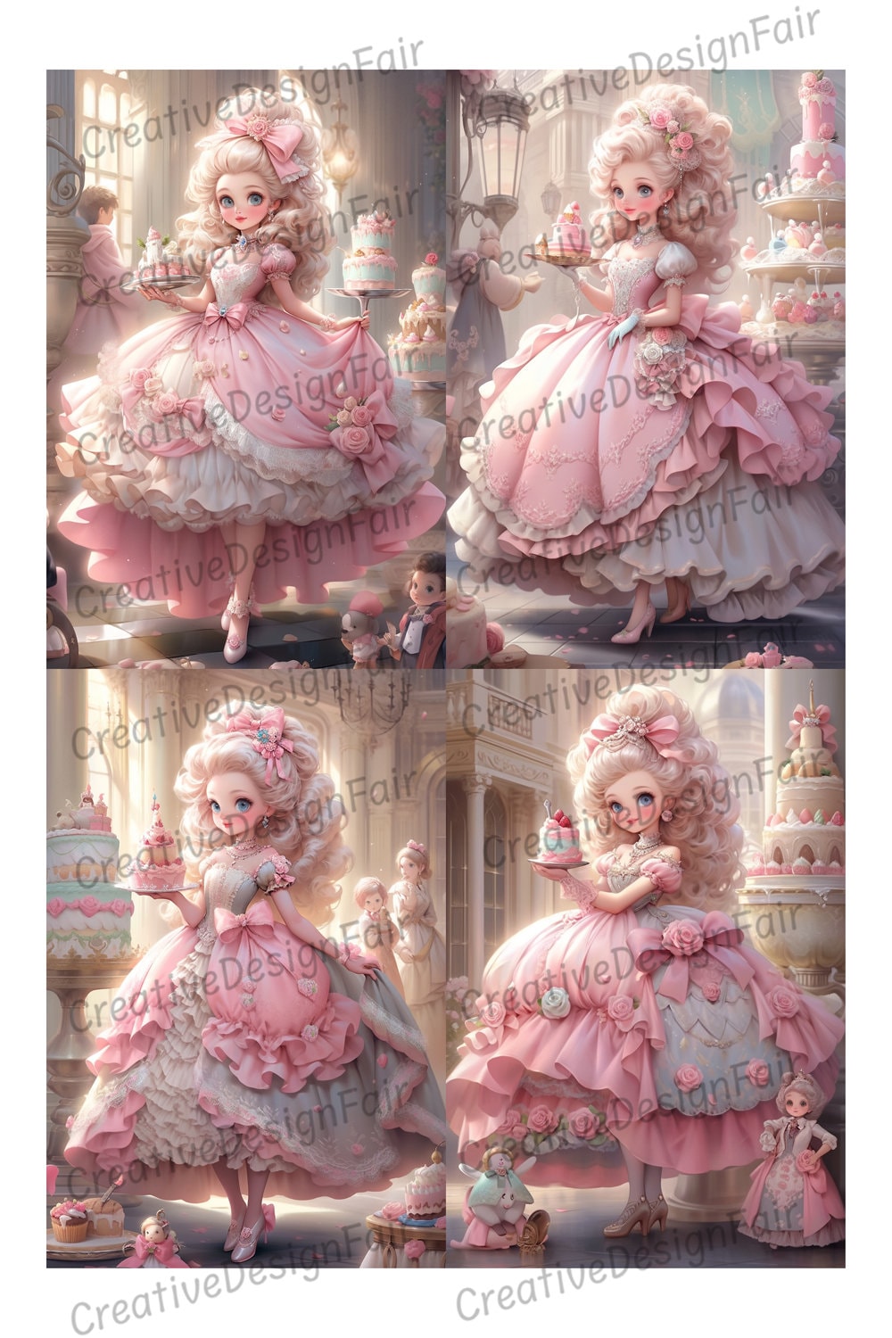 Rococo Princess Victorian Postcard Ephemera Junk Journal Vintage ...