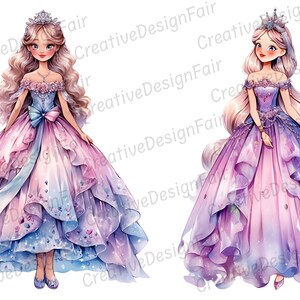 Cute Princess PNG NO Background Clipart Ephemera Junk Journal ...