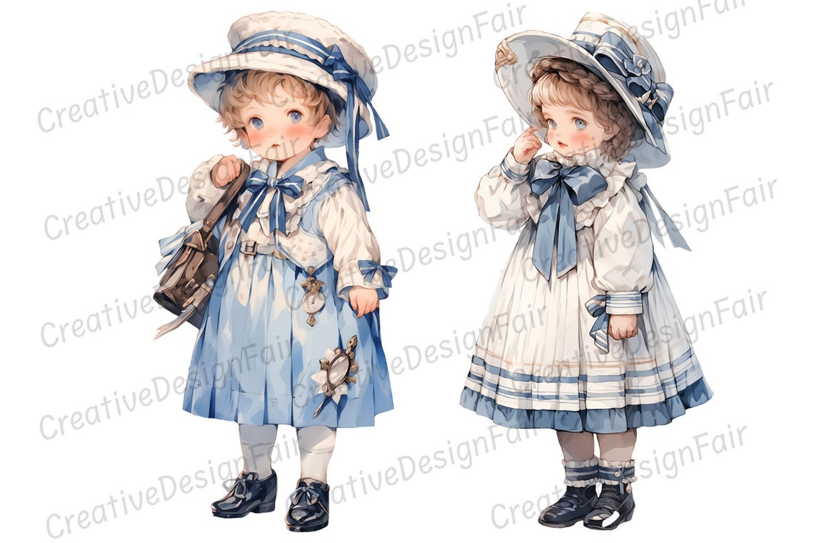 Cute Victorian Sailor Girl 10 PNG NO Background Clipart Ephemera Junk ...