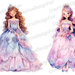 Cute Princess PNG NO Background Clipart Ephemera Junk Journal ...