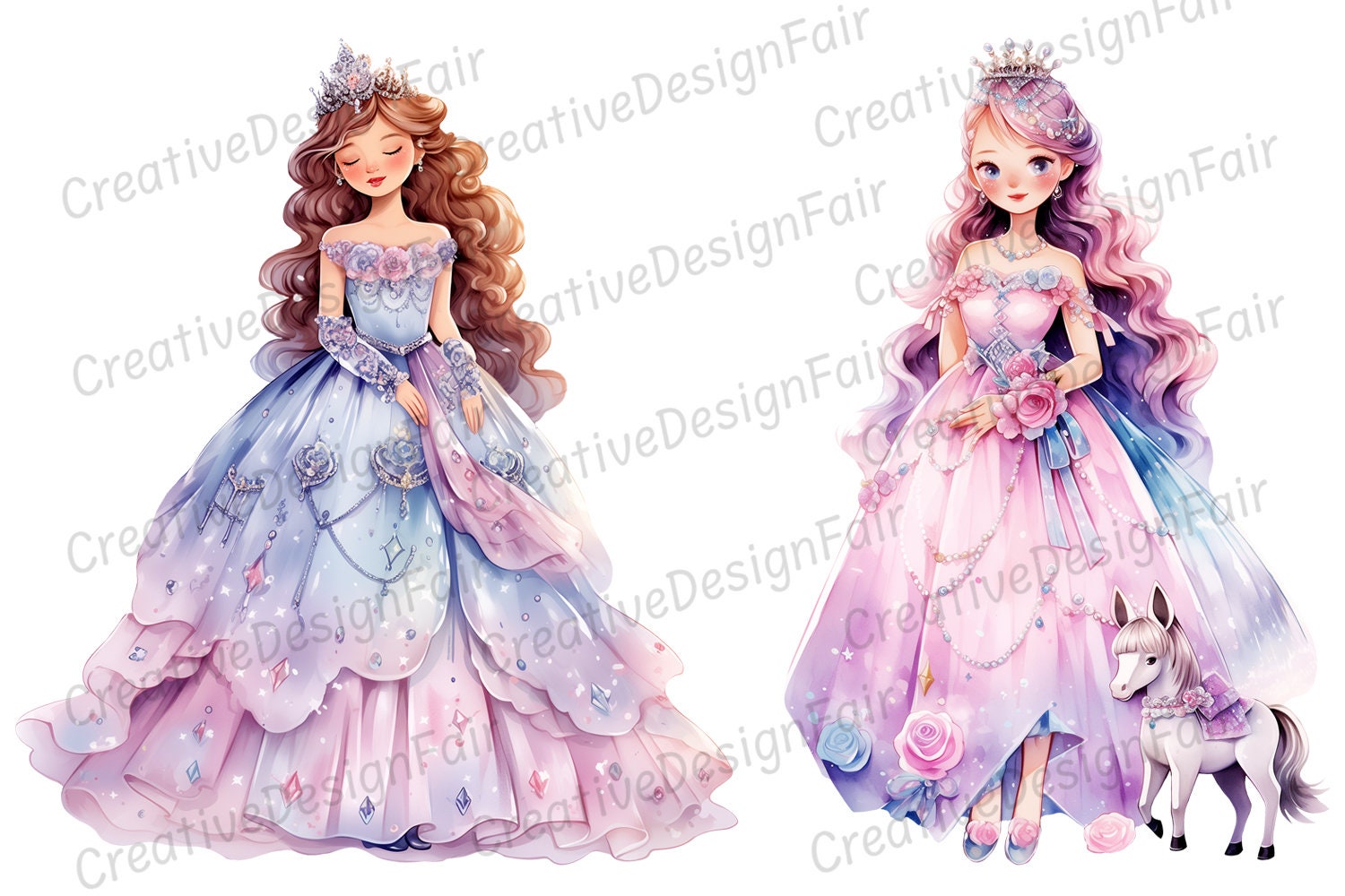 Cute Princess PNG NO Background Clipart Ephemera Junk Journal ...