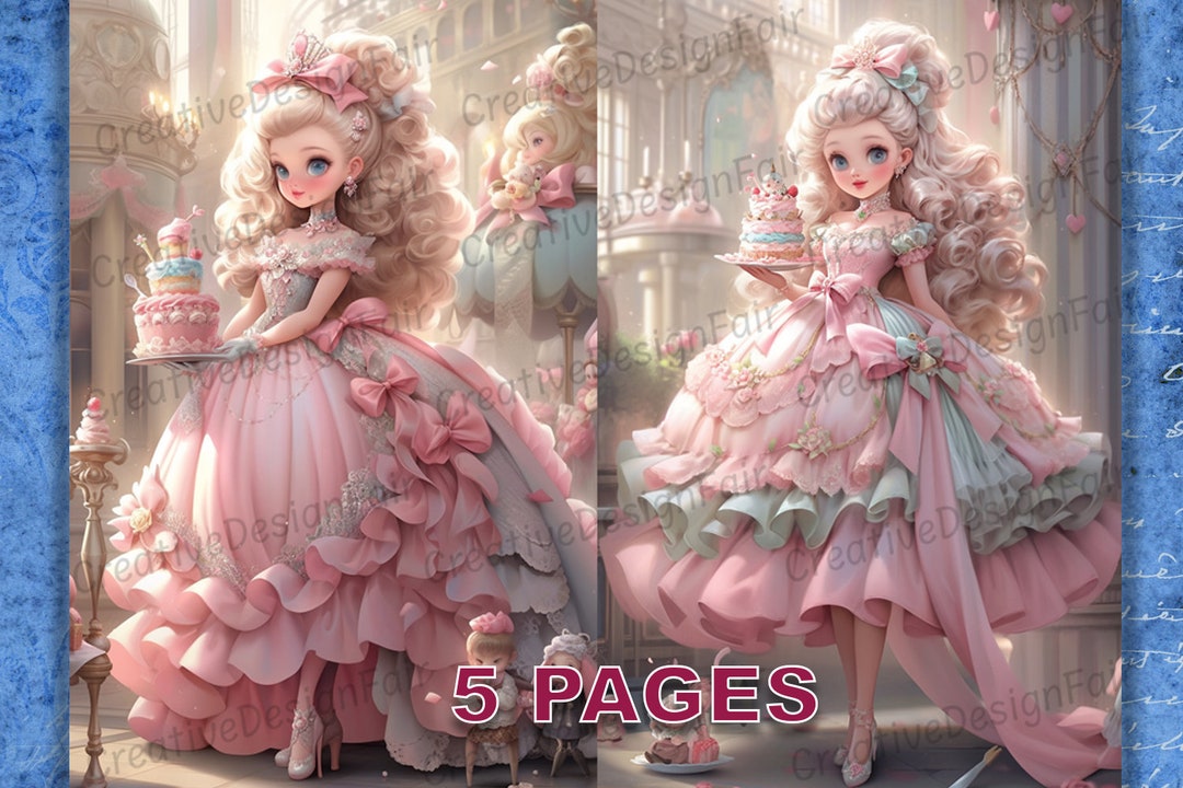 Rococo Princess Victorian Postcard Ephemera Junk Journal Vintage ...