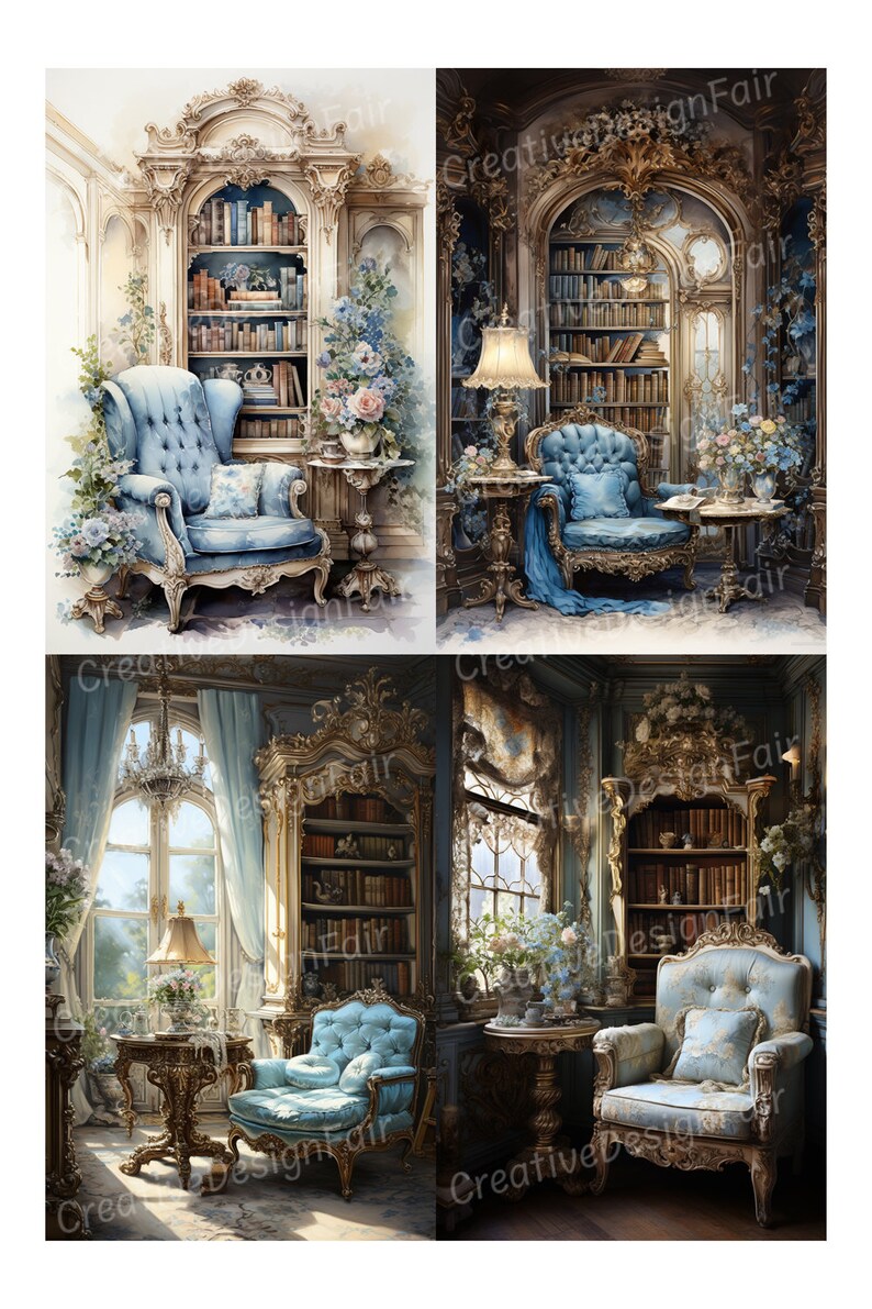 Victorian Book Nook Country Life Postcard Ephemera Junk Journal ...