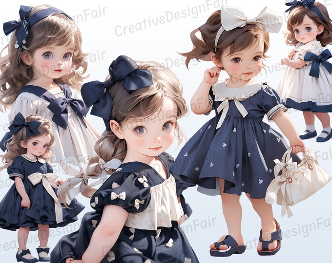 Cute Victorian Sailor Girl 10 PNG NO Background Clipart Ephemera Junk ...