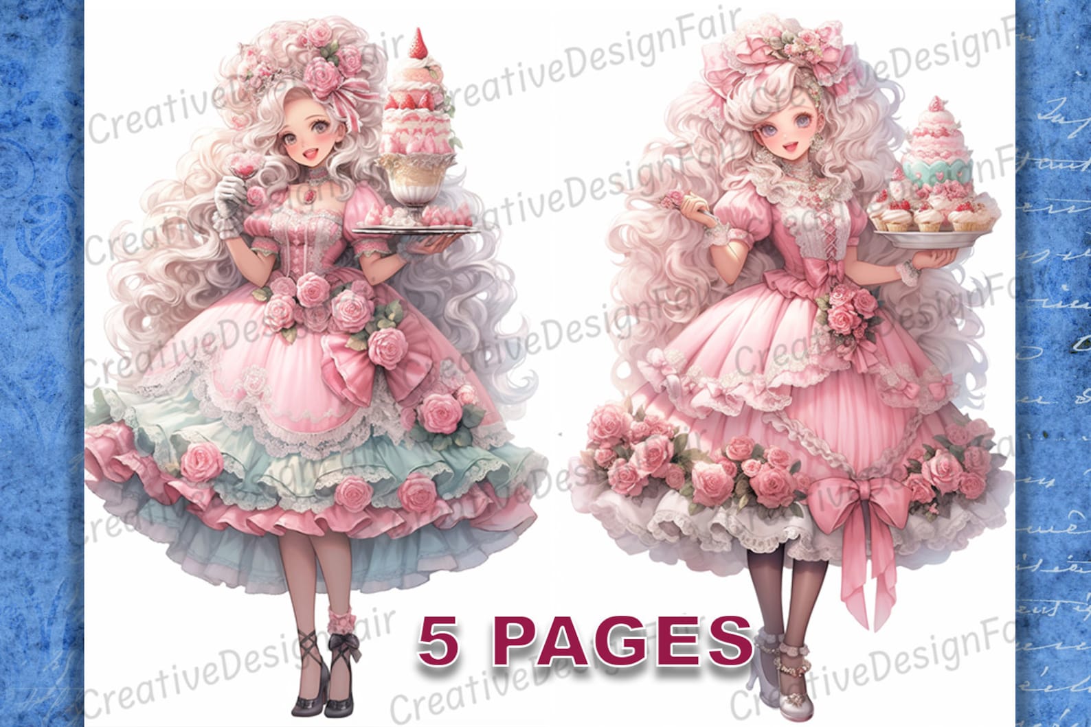 Rococo Princess Victorian Postcard Ephemera Junk Journal Vintage ...