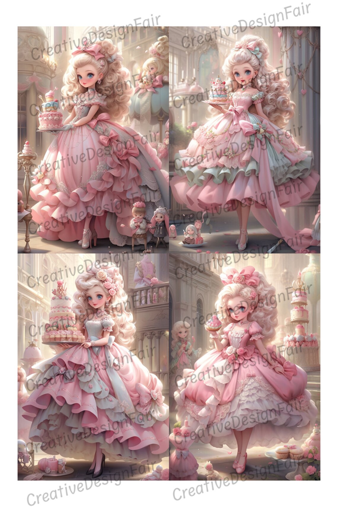 Rococo Princess Victorian Postcard Ephemera Junk Journal Vintage ...