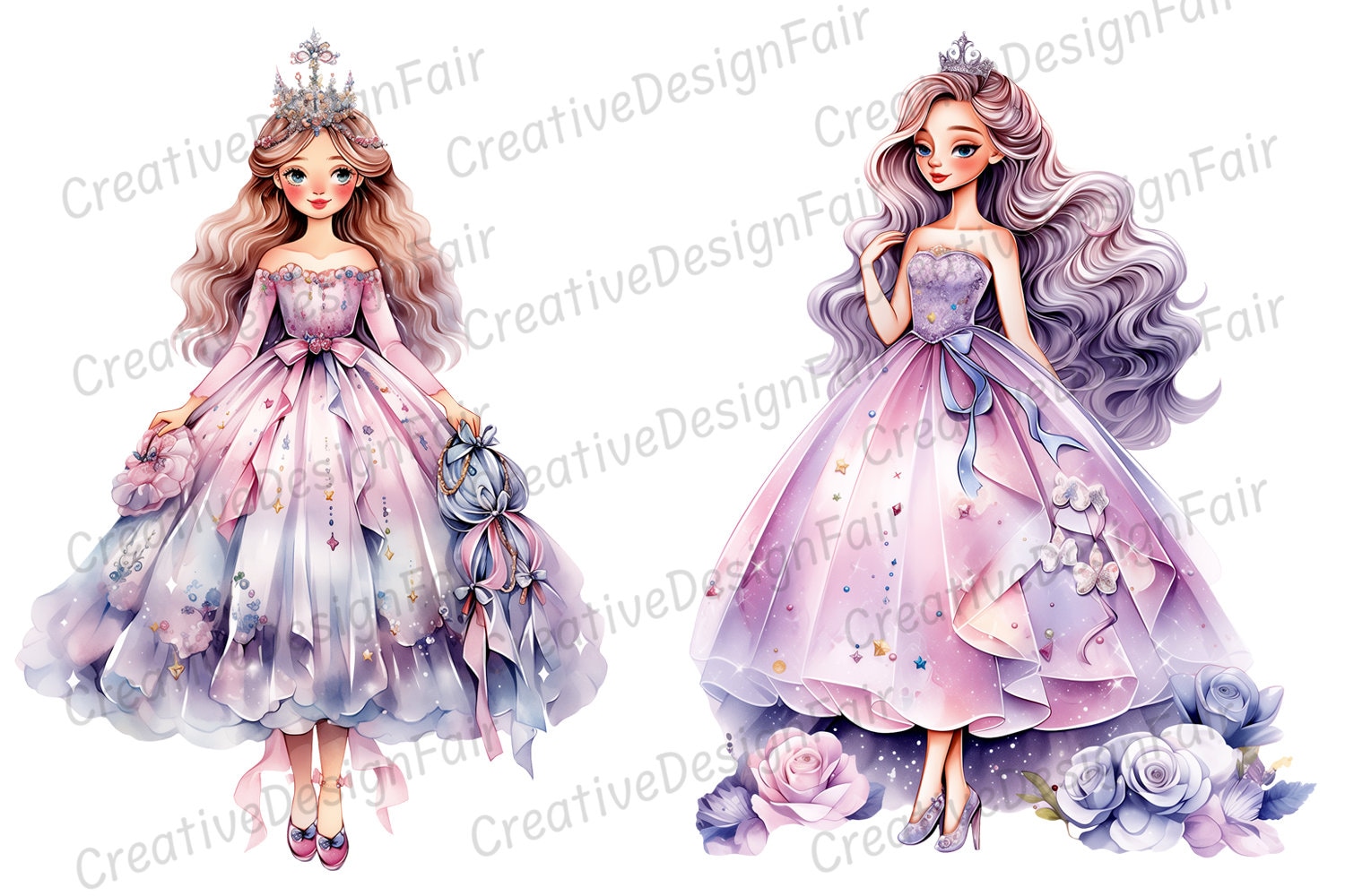 Cute Princess PNG NO Background Clipart Ephemera Junk Journal ...