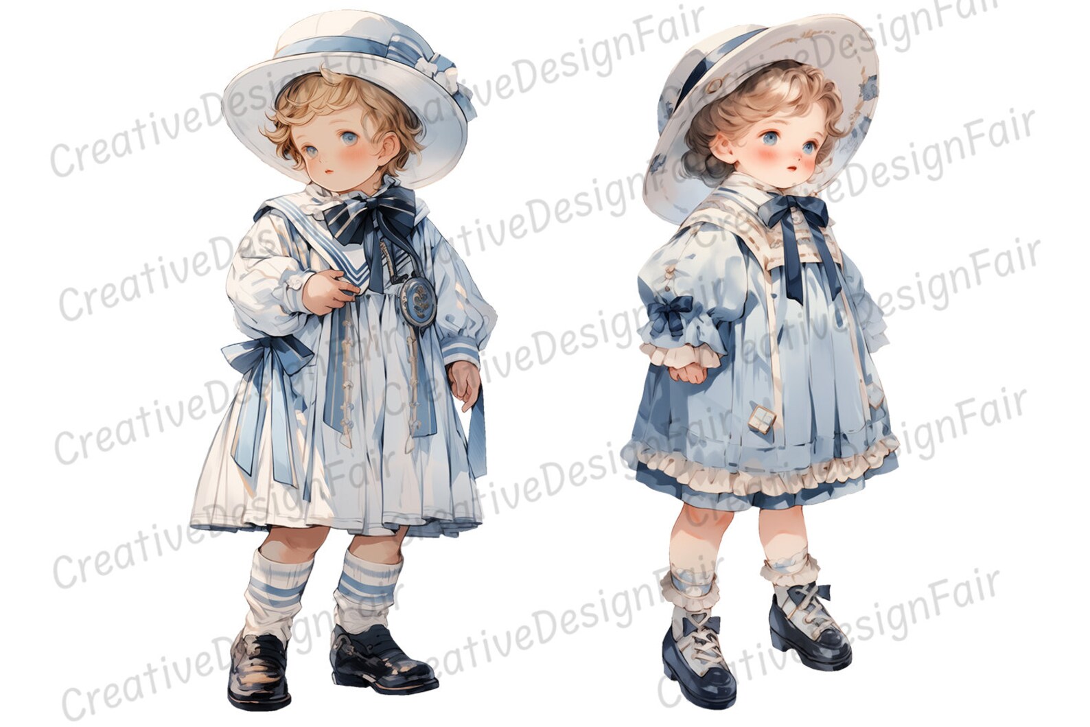 Cute Victorian Sailor Girl 10 PNG NO Background Clipart Ephemera Junk ...
