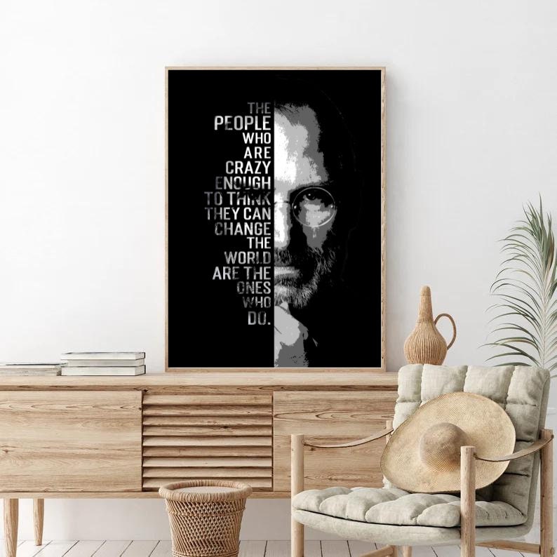 Steve Jobs Art,inspiring Quote Posters,entrepreneur Wall Art,motivation ...