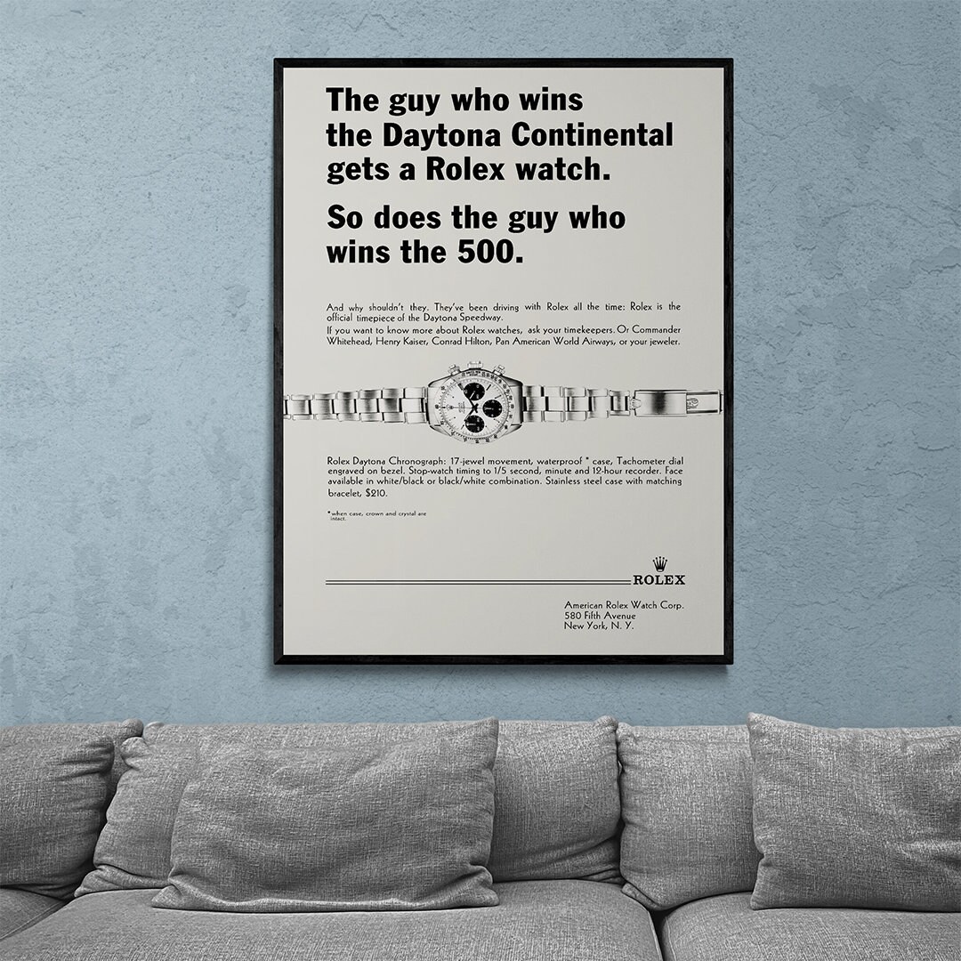 Rolex Daytona Continental Poster, Rolex Poster, Rolex Watch Poster ...