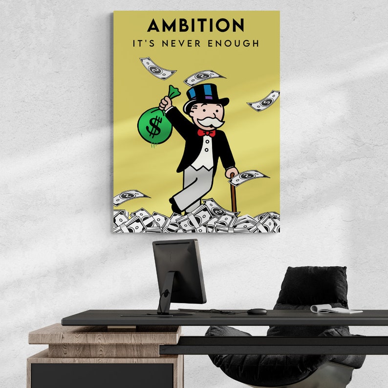 Motivational Artmonopoly Art,monopoly Man Art ,monopoly Wall Decor ...