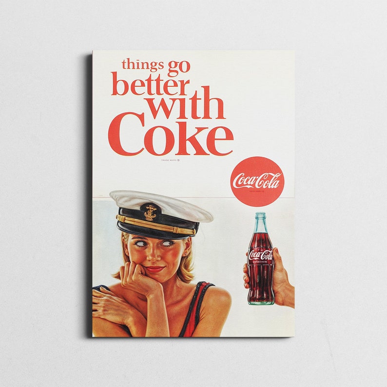 Retro Coke Poster,coke Vintage Poster,coca Cola Poster,coca Cola ...