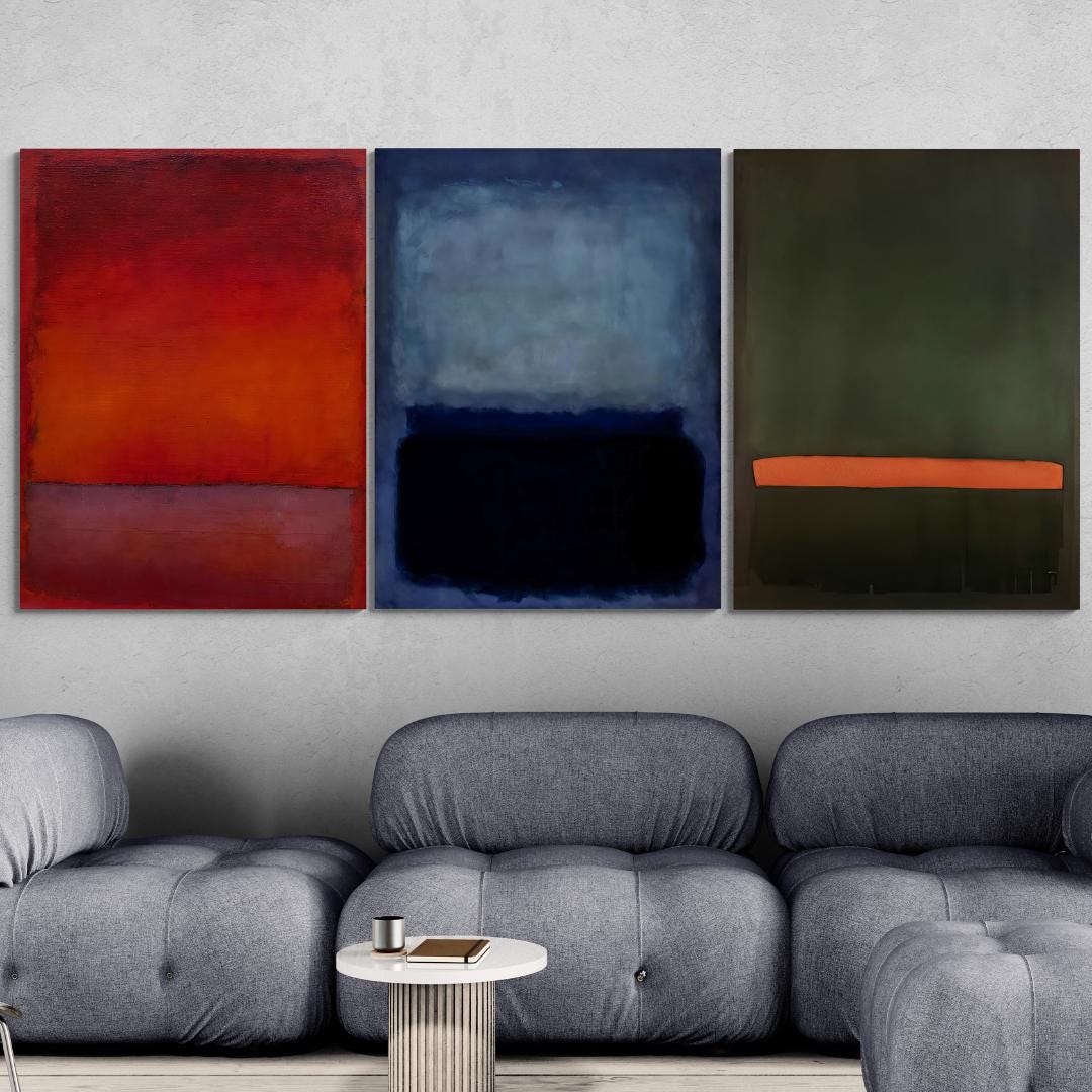 Mark Rothko Set of 3 Artworks, Mark Rothko Wall Art, Mark Rothko Poster ...