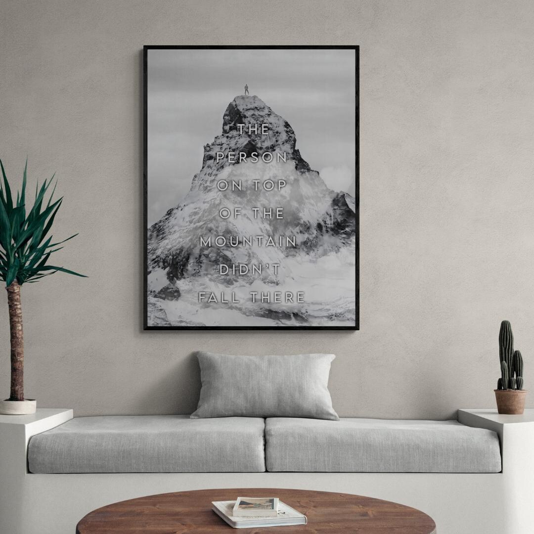 Mountain Motivational Poster,inspirational Wall Art,motivational Art ...