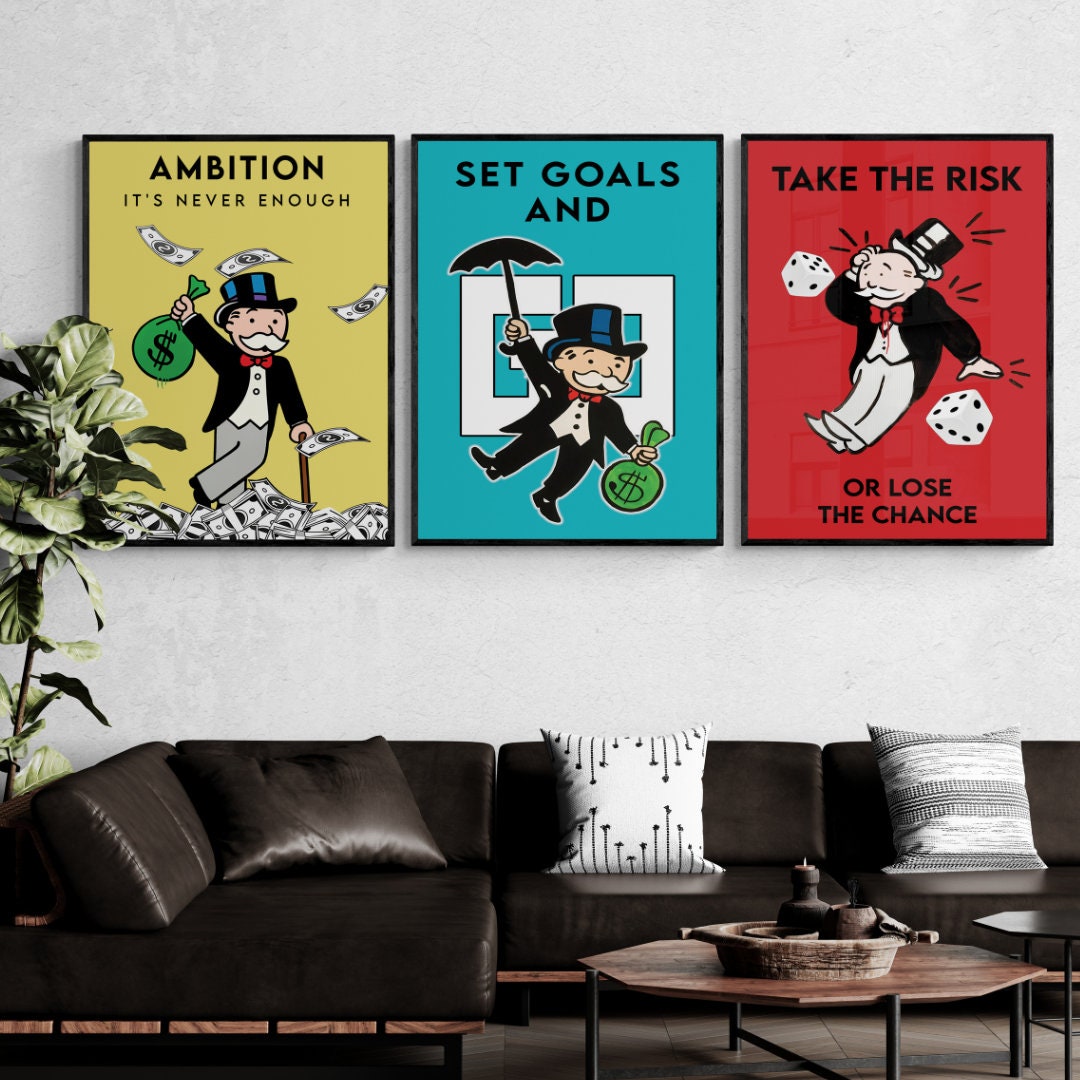 Monopoly Art Digital,monopoly Man Art,monopoly Wall Decor,monopoly Art ...