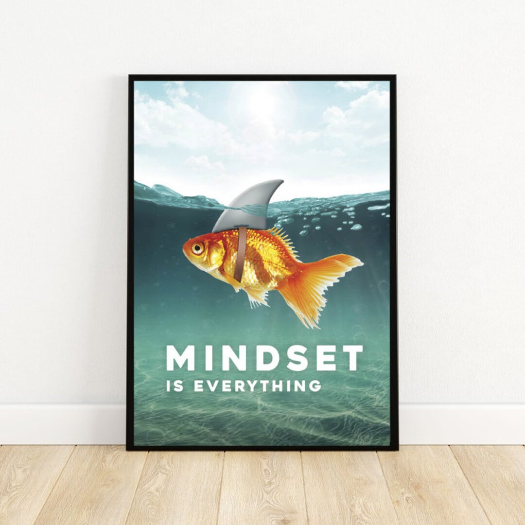 Fish Mindset Art,inspiring Quote Posters,entrepreneur Wall Art ...