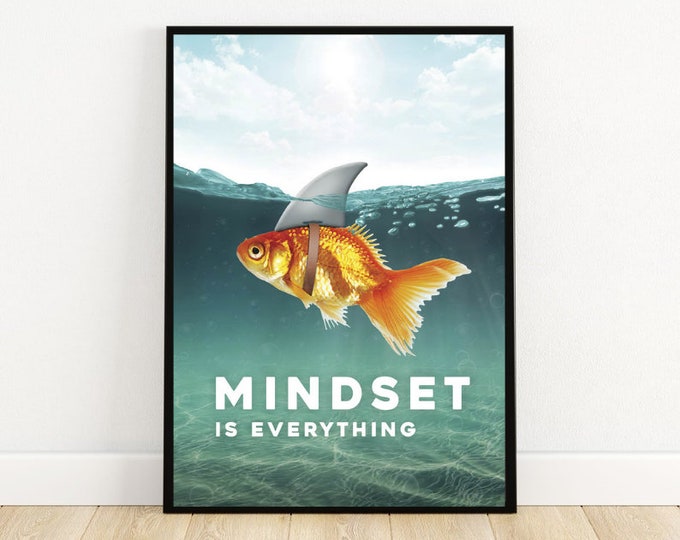 Fish Mindset Art,inspiring Quote Posters,entrepreneur Wall Art ...