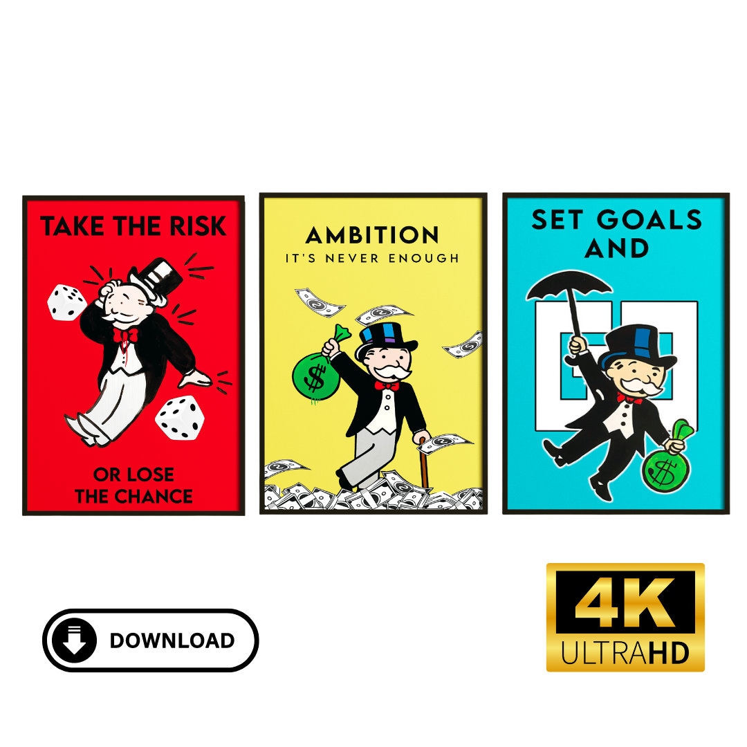 Monopoly Art Digital,monopoly Man Art,monopoly Wall Decor,monopoly Art ...