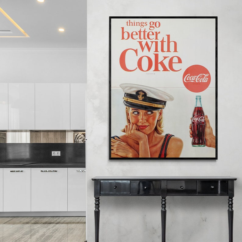 Retro Coke Poster,coke Vintage Poster,coca Cola Poster,coca Cola ...