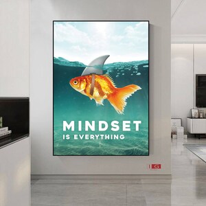 Fish Mindset Art,inspiring Quote Posters,entrepreneur Wall Art ...