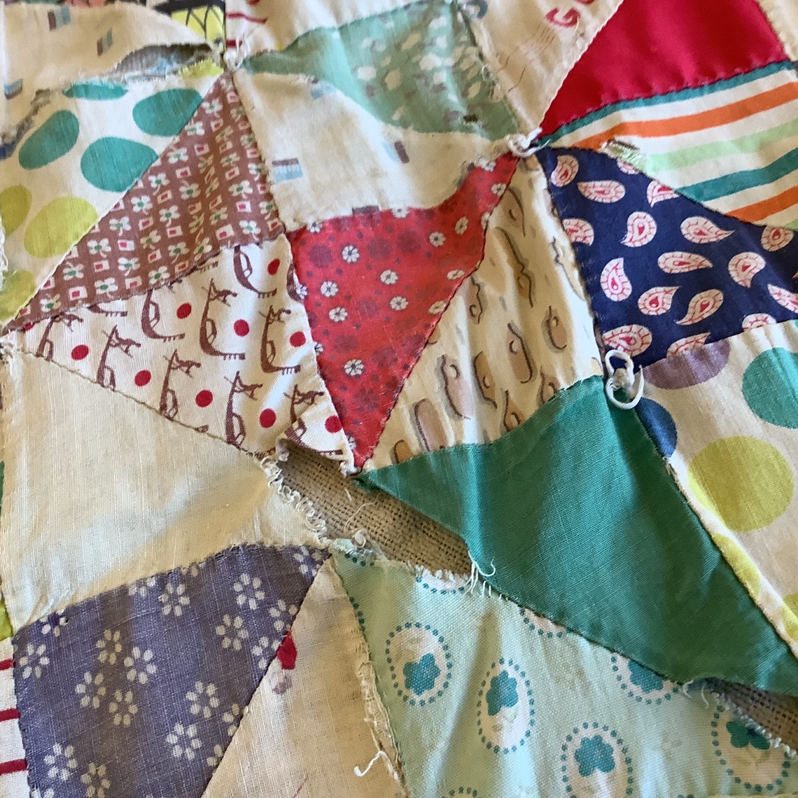 Antique Triangle Patchwork Quilt, Bedding, Handmade Quilts - Etsy