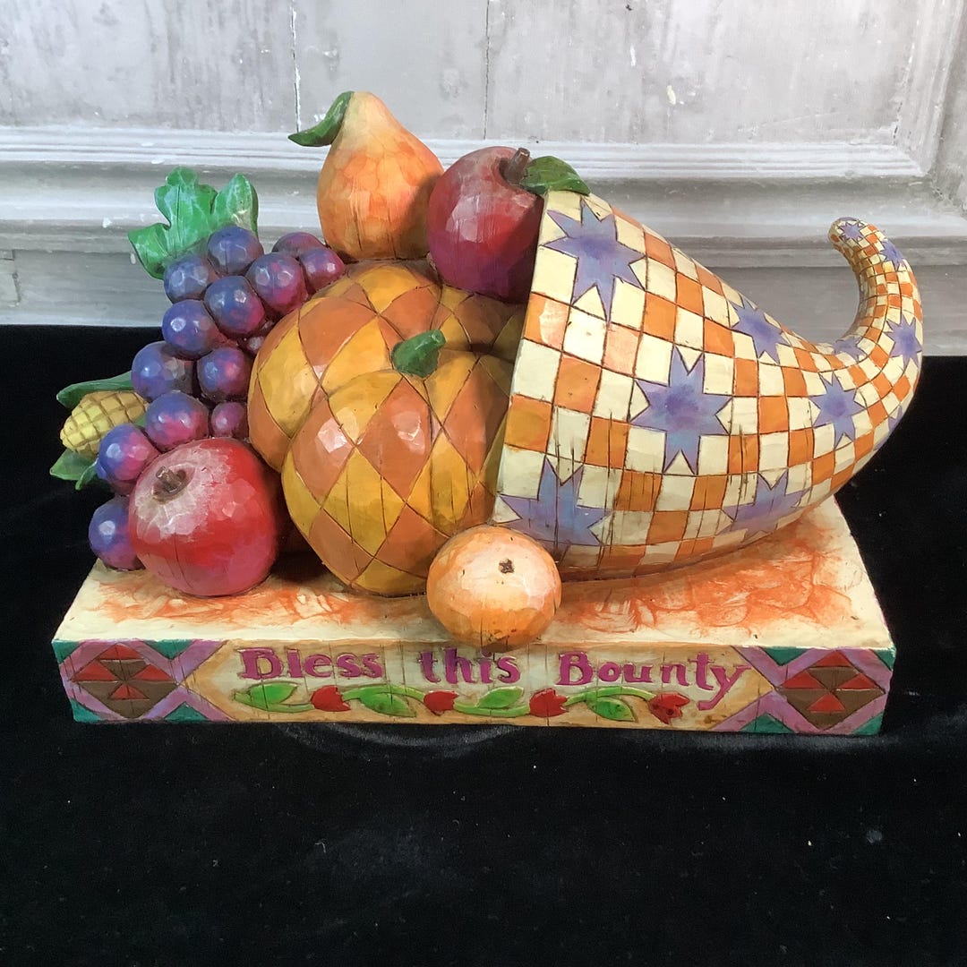 Vintage Wood Carved Cornucopia, Thanksgiving Decorations, Cornucopia - Etsy
