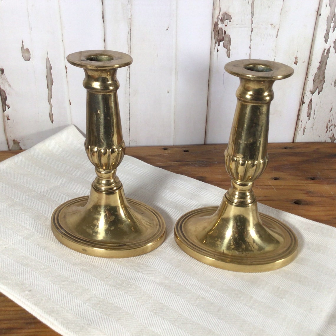 Vintage Solid Brass Candle Holders, Taper Candle Holders - Etsy
