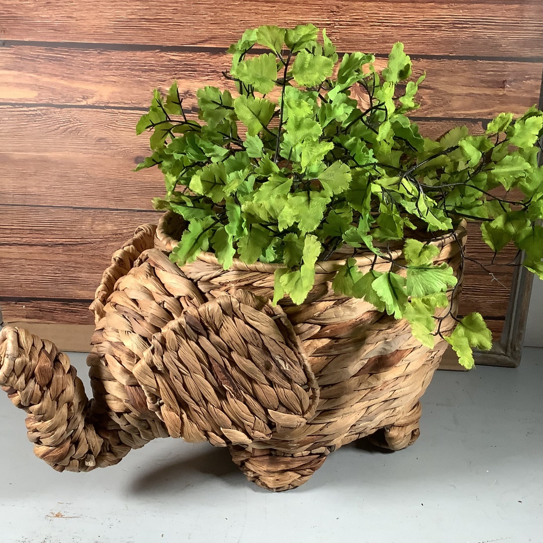 Vintage Wicker Elephant Handmade Basket, Baskets, Animal Baskets - Etsy