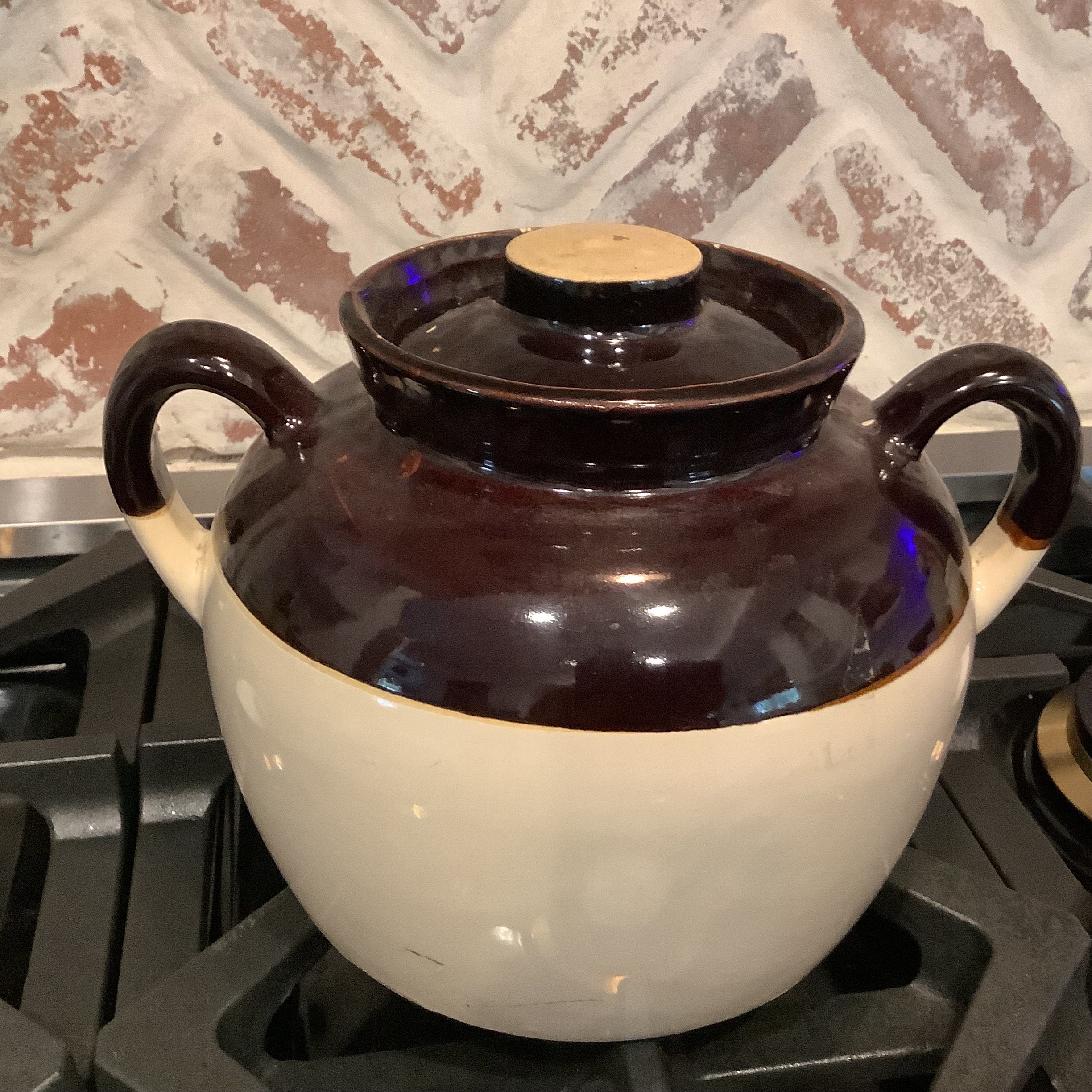 Vintage Ceramic Bean Pot With Lid, Ceramic Crock, Cookware - Etsy