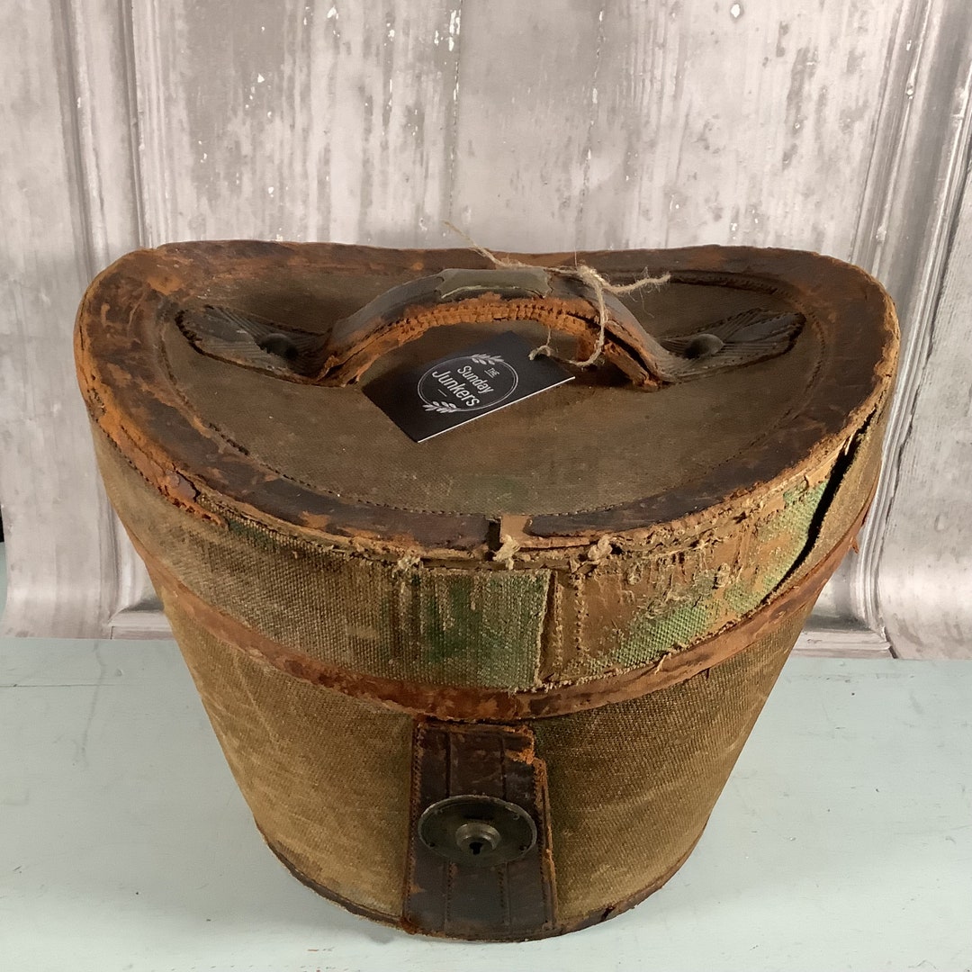 Antique Leather Men’s Top Hat Box, Formal Hats, Hat Box - Etsy
