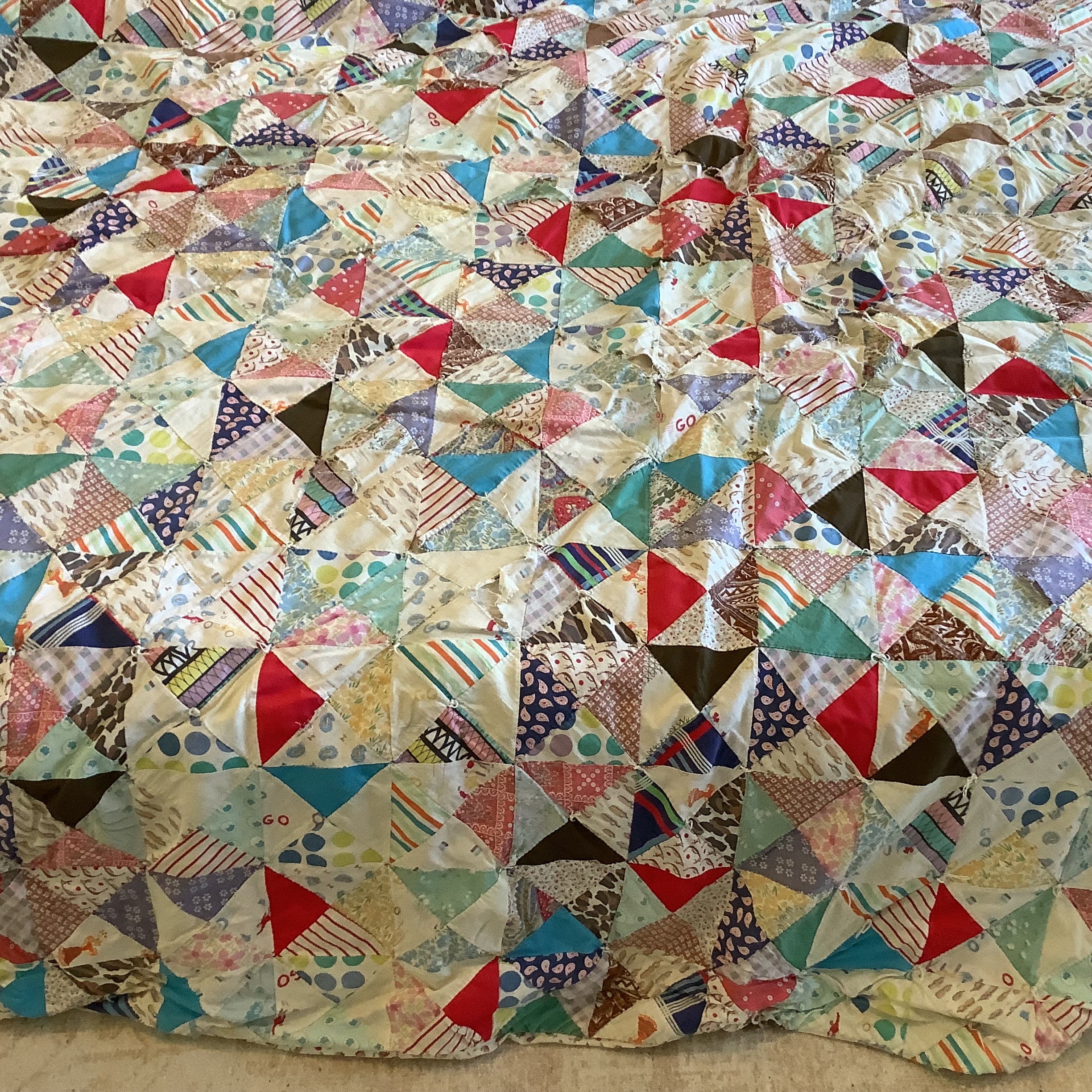 Antique Triangle Patchwork Quilt, Bedding, Handmade Quilts - Etsy