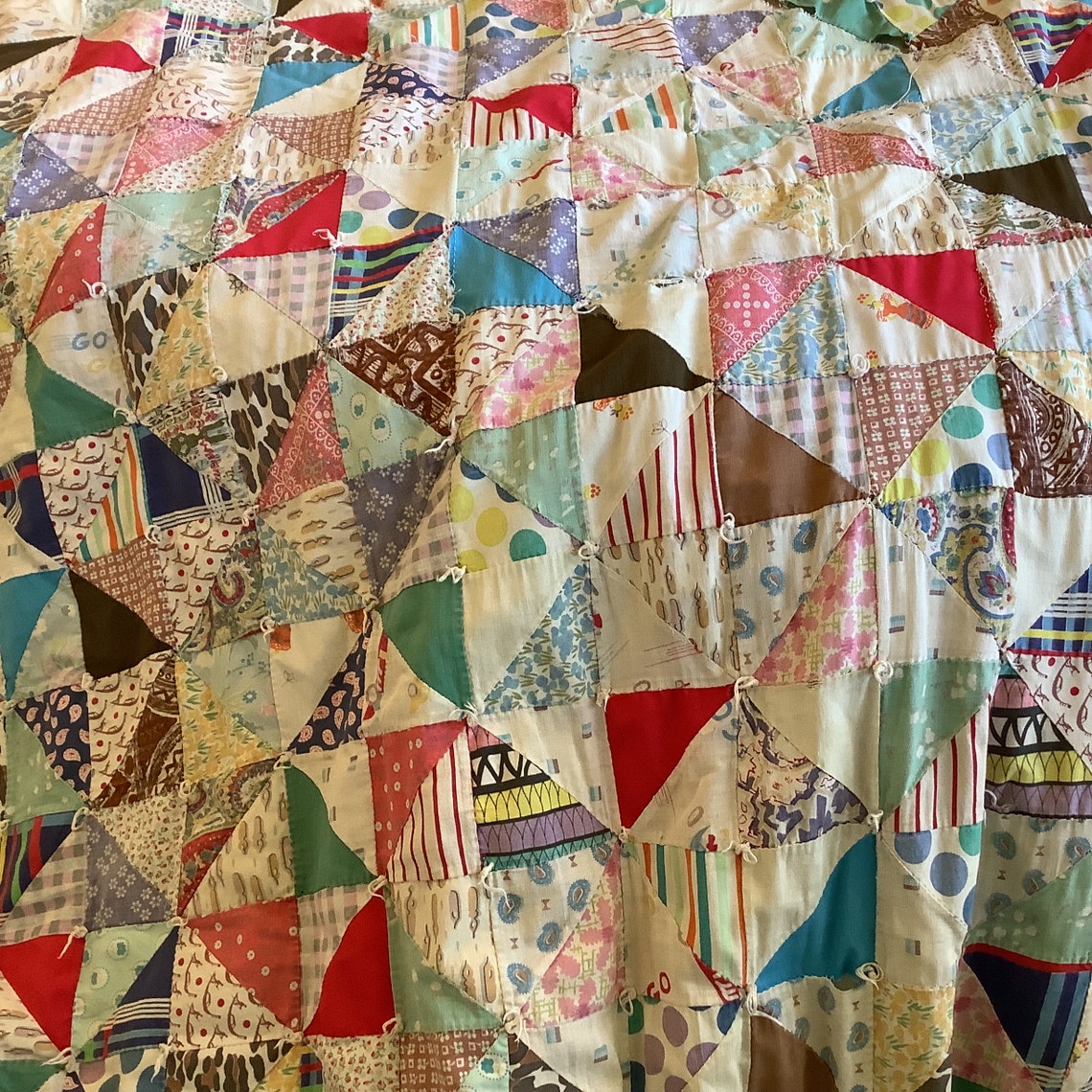 Antique Triangle Patchwork Quilt, Bedding, Handmade Quilts - Etsy